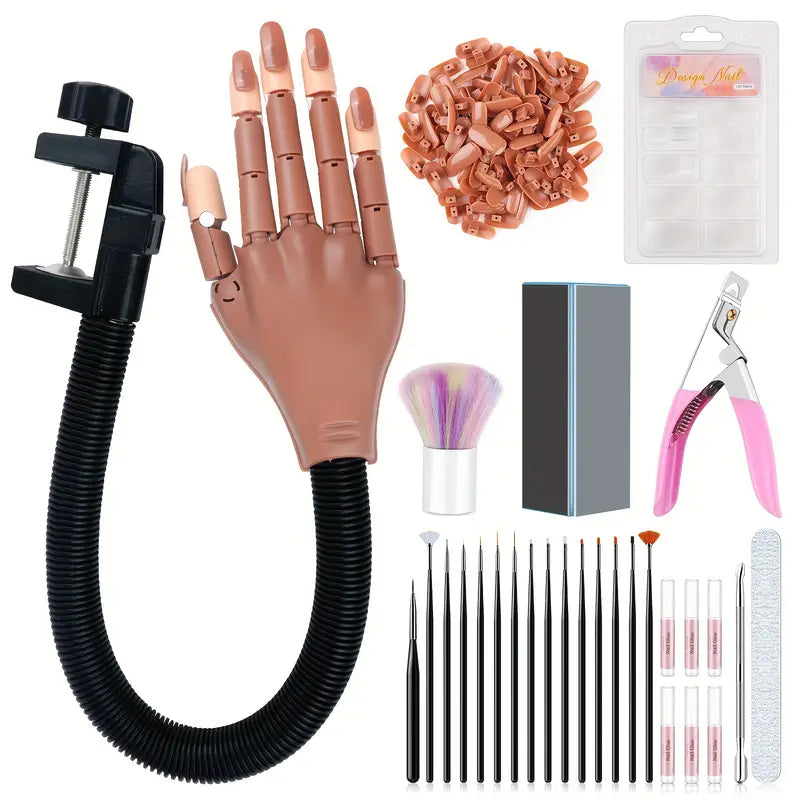Acrylic Nail Practice Hand Training Kit – Flexible Detachable Model wi ...